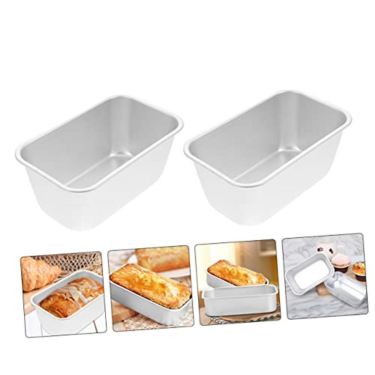 Luxshiny 2pcs Making Non Breads Cakes Gadgets Home Toast Homemade Nonstick Restaurant Meatloaf Molds Kitchen Stick Alloy Household Bakery Pan Loaf Cake Baking Bread Utensils Bakeware