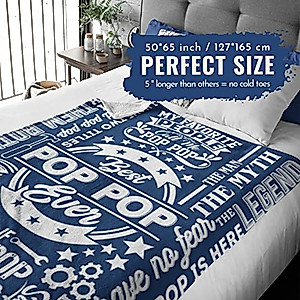 INNObeta Pop Pop Gifts, Gifts for Grandpa, Throw Blanket for Grandfather, Presents from Granddaughters Grandsons for Christmas, Birthday, Father's Day - 50" x 65" Pop Pop