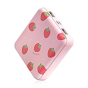 Yoobao Portable Charger 10000mAh Cute Power Bank for Girls Mini Fast Charging Compact Battery Pack with Dual USB Output & Dual Inport (2.1A Type-C and 8-Pin Input),Compatible with iPhone,iPad-Pink