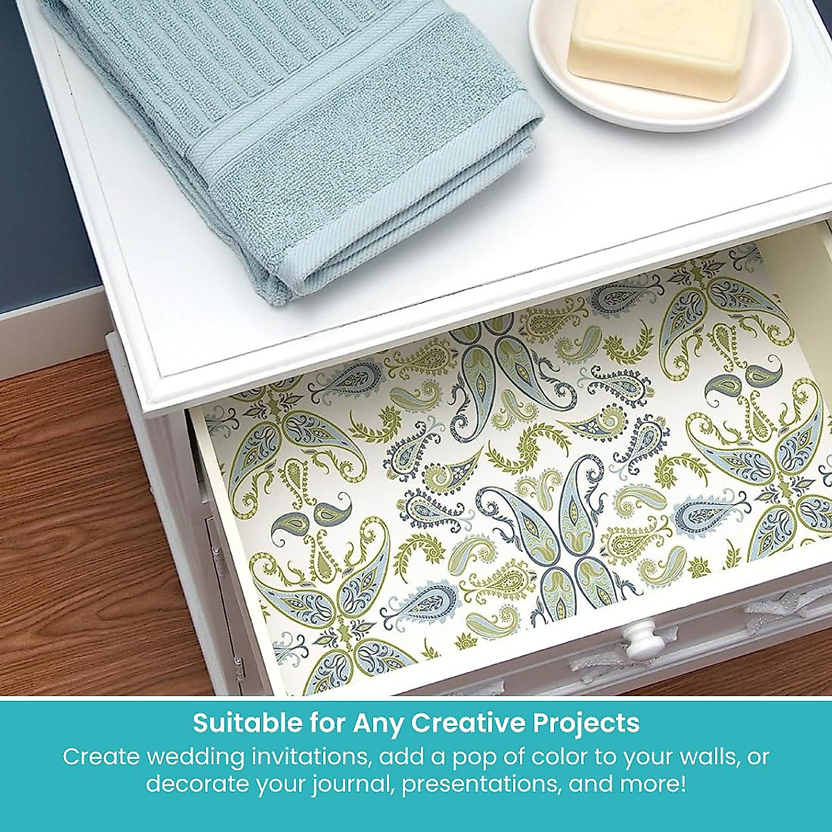 Con-Tact Brand Creative Covering, 09F-C9V03-12, Adhesive Vinyl Shelf Liner and Drawer Liner, Abbey Sage, 18"x 9'