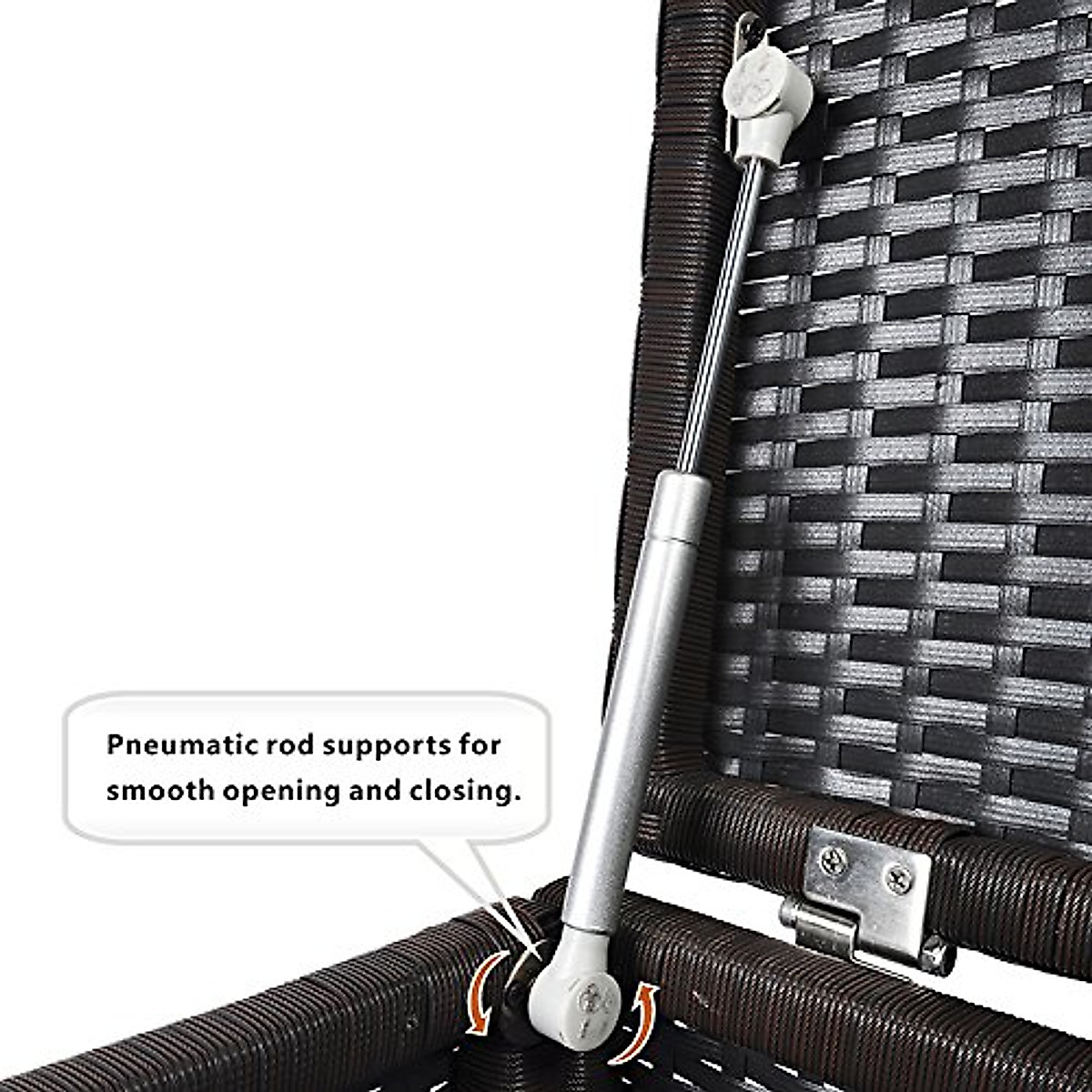 Outdoor Patio Wicker Storage Container Deck Box made of Antirust Aluminum Frames and Resin Rattan, 86-Gallon (Brown) (Large, Brown)