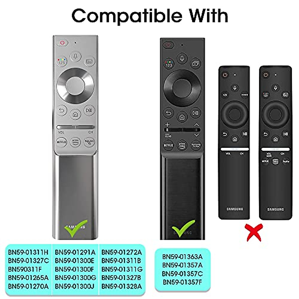 [3Pack] Silicone Protective Case Cover for New Samsung Smart Solar Cell Remote Control 2021 BN59-01357 BN59-01363 Remote Replacement Shockproof Battery Back Covers Skin Holder-Glowblue Glowgreen Red