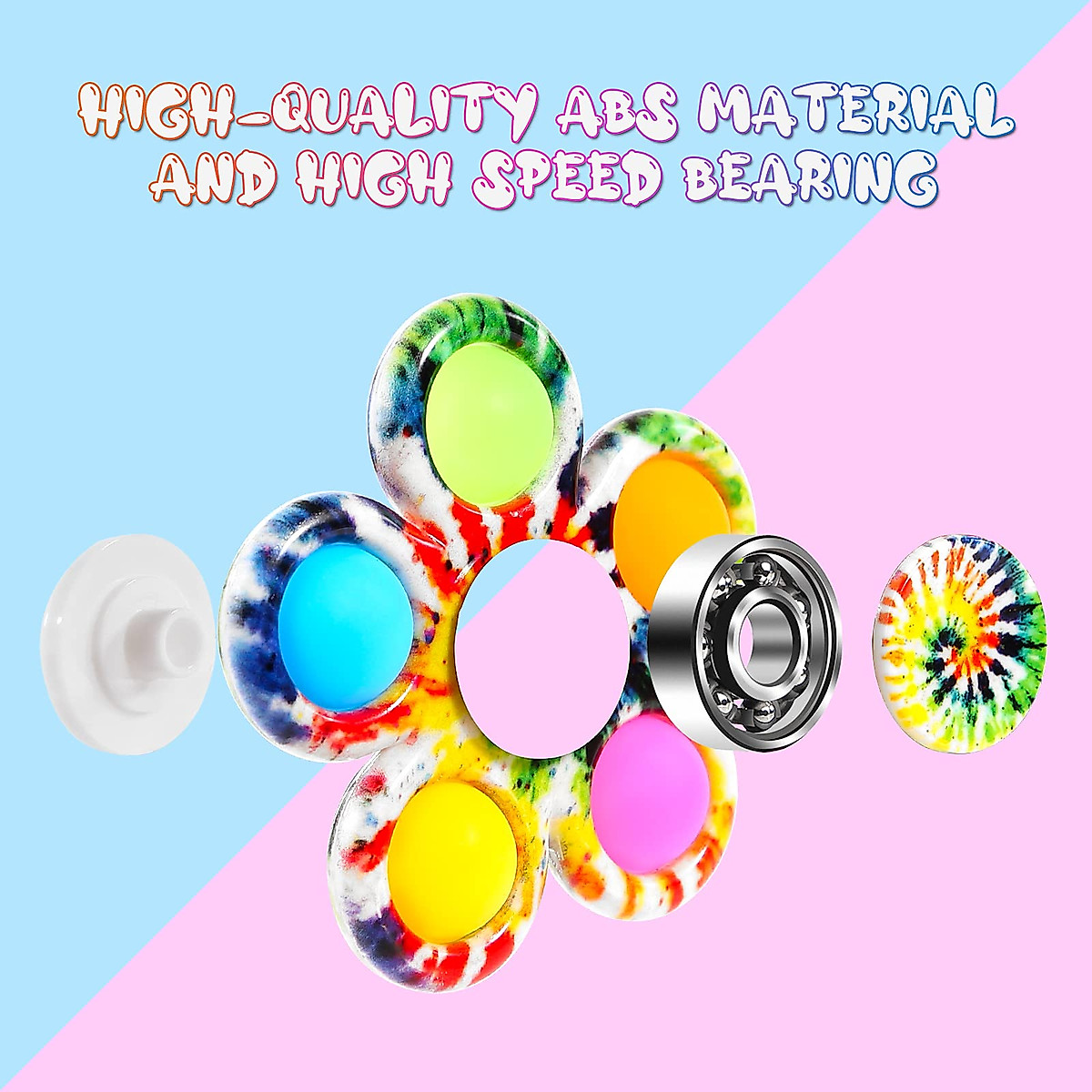 Gigilli Fidget Spinners Pop for Kids 2 Pack, Sensory Fidget Toys for Kids 8-12 4-8 Goodie Bags Stuffers, ADHD Autism Fidget Toys for Toddler 1-3 Boys Girls, Classroom Prizes Valentines Birthday Gifts