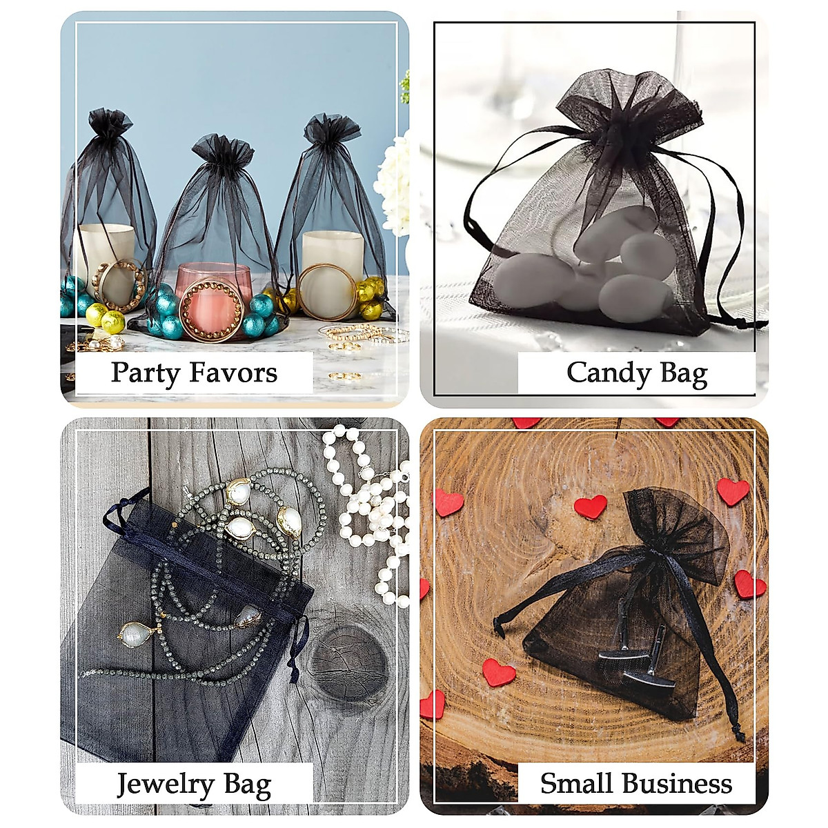 Luceinvita 100pcs Olive Green Organza Favor Bags, 5x7 Inches Wedding Gift Bags Sheer Mesh Bags with Drawstring for Jewelry Candy Soaps Baby Shower Sample Pouches