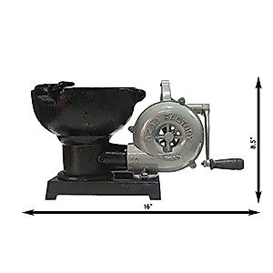 Crabby Blacksmith's Forge with Hand Blower for Knife Making Blacksmithing Forging Tools Equipment - Vintage Style Vintage Style Coal Forge Furnace with Pedal Type Handle, Black, Large