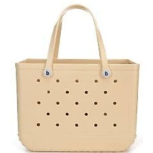 BOGG BAG Original X Large Waterproof Washable Tip Proof Durable Open Tote Bag for the Beach Boat Pool Sports 19x15x9.5 in Bone