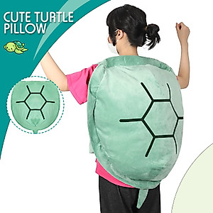 SmoothNovelty 31.5 Inch Wearable Turtle Shell Giant Stuffed Tortoise Pillows Plush Animal Large Turtle Body Pillow Funny Cuddle Shell Toy Dress Decoration Creative Gifts, Green