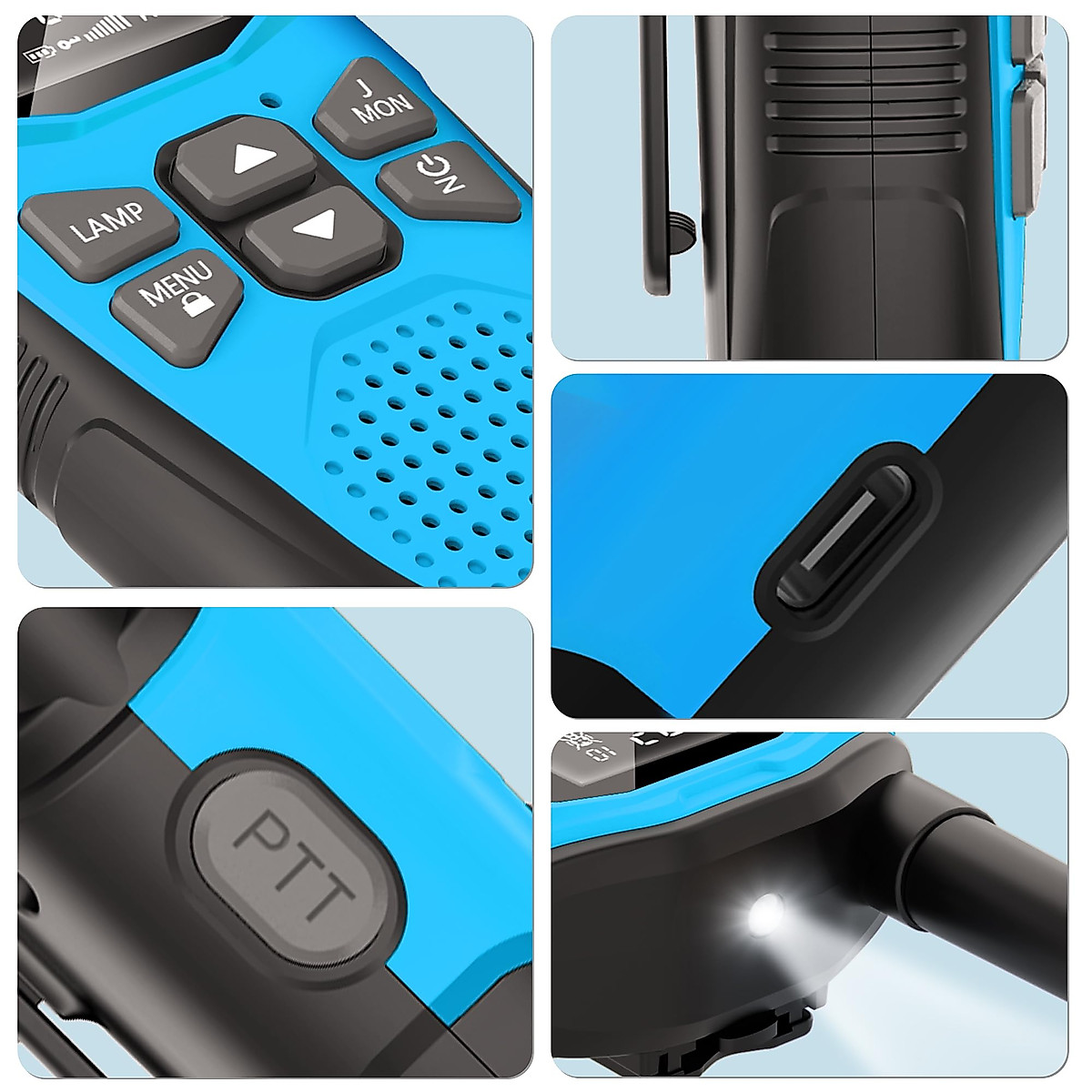 Walkie Talkies, NXGKET Walkie Talkies Long Range for Adults Rechargeable Two-Way Radio with 22 FRS Channel Radios, Li-ion Battery, LED Flashlight, VOX for Outdoor Camping Hiking Trip(4 Pack)