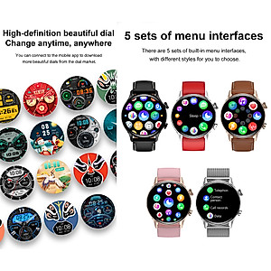 HANDA HK8 Pro Smart Watch for Men Women, Fitness Tracker Smartwatch with Always-on AMOLED Screen Heart Rate Sleep Monitor Pedometer Bluetooth Call IP68 Waterproof Activity Tracker (Silver), 1.36 inch