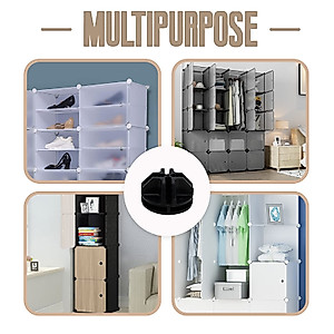 Moicstiy 30Pcs Wire Cube Plastic Connectors Plastic Grid Cube Organizer Connector for Modular Closet Storage Organizer and Wire Shelving (Black)