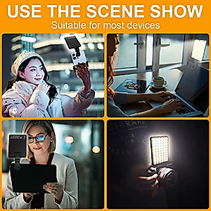 GreatLPT Cell Phone Fill Light, Clip Fill Video Light for Phone 2000Mah Rechargeable, 10-Level Brightness Adjustment, CRI 95+, 3 Light Modes Dimmable, Portable Video Conference Lighting