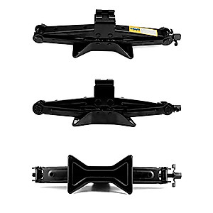 QWORK 4409 lbs Scissor Jack for Car, Steel Scissor Lift Jack Car Kit, Car Tire Jack for Auto/SUV/MPV, with Saving Effort Ratchet, Black