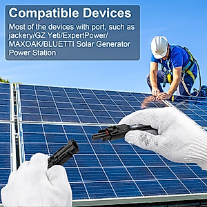 Geosiry Twin Wire Solar Panel Extension Cable - 30Ft 10AWG(6mm²) Solar Extension Cable with Female and Male Connector, Solar Panel Wire Adapter for Home, Shop and RV Solar Panels (10AWG 30FT)