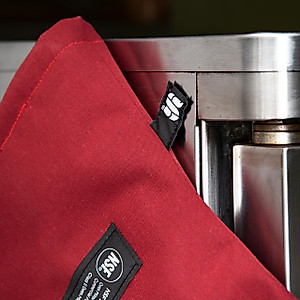 San Jamar KT0215 Cool Touch Flame Conventional High Heat Intermittent Flame Protection up to 900°F Oven Mitt, 15" Length, Red