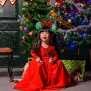 Needzo Christmas Headbands, Festive Holiday Hair Accessory for Women or Girls, One Size Fits Most (Mouse Ears)