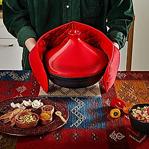 Moroccan tagine Pot Small tagine Bowl Round Ceramic Casserole Clay Pot with lid Heat-Resistant hot Pot