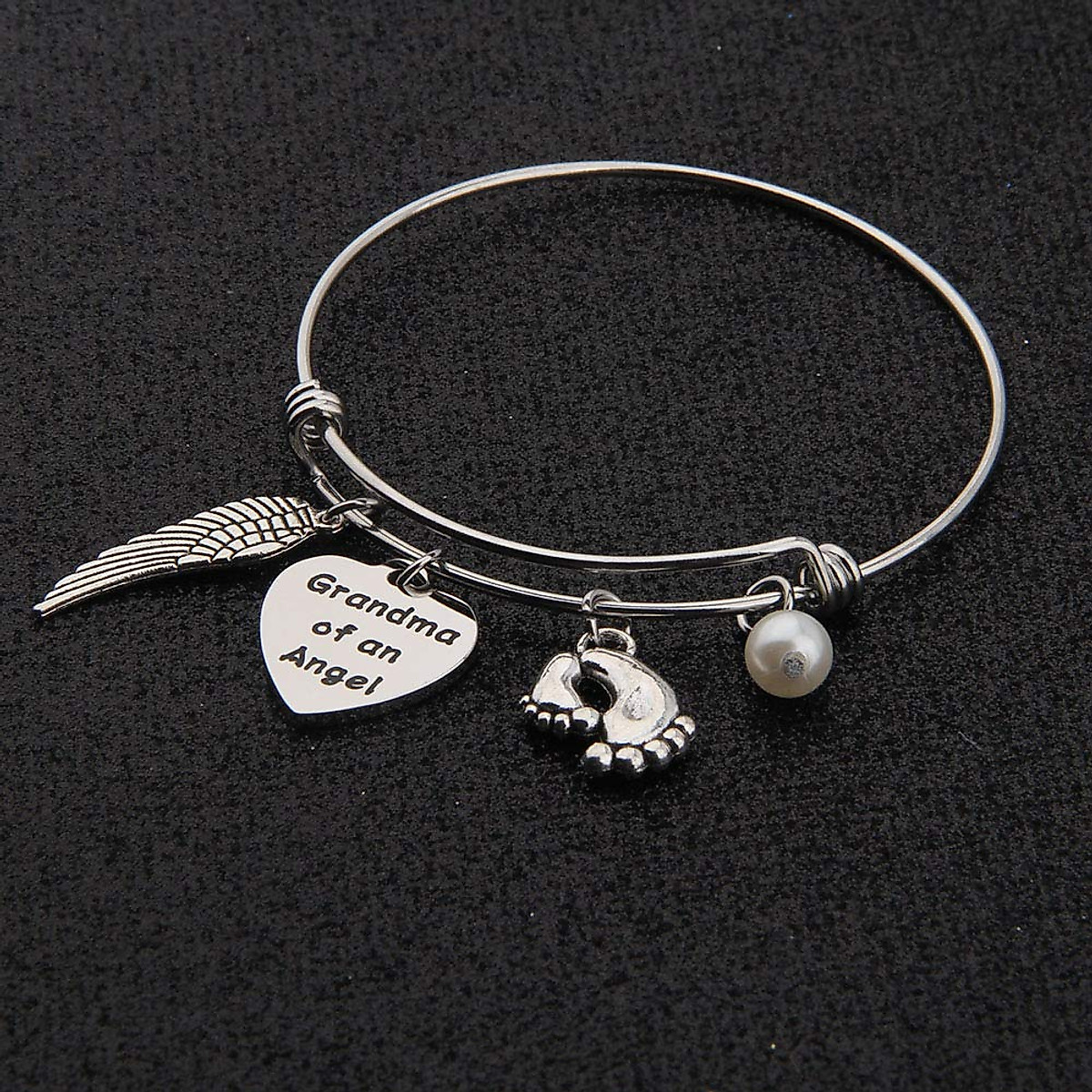 bobauna Grandma Of An Angel Memorial Bracelet Sympathy Gift For Loss of Grandchild Miscarriage Jewelry (grandma of an angel bracelet)