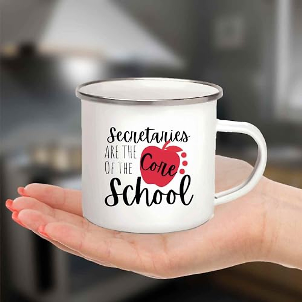 Humorous Gift Appreciation Gift For School Secretaries And Administrators - Show Your Gratitude With 11oz Ceramic Cup 12oz Enamel Silver Mug