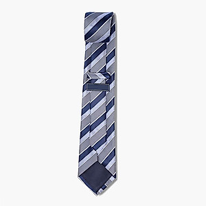 Manoble Fashion Men's Ties Formal Business 3.15'' Ties for Men Dark Light Blue Gray Striped Neckties + Gift Box