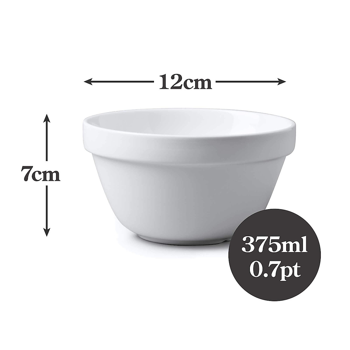 WM Bartleet & Sons 1750 Traditional Porcelain Pudding Basin (13cm/375ml/0.7pt) – White