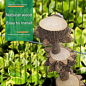 EastVita 17cm 4 Steps Ladder Bird Perch Platform Natural Wood Standing Playground for Parakeet Large Parrot Cage Climbing Toy