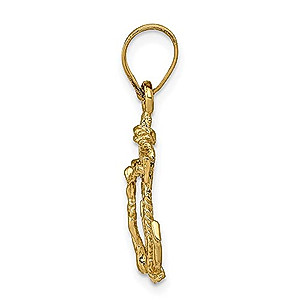 Diamond2Deal Gift for Mothers Day 14K Yellow Gold Mariners Religious Crucifix Cross Pendant Fine Jewelry for Women (L- 26 mm W- 14 mm)