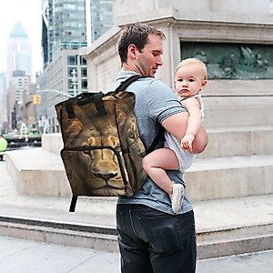 xigua Lion Portrait Diaper Bag Backpack Multi Function Baby Changing Bags Waterproof Large Capacity Travel Back Pack for Mom Dad