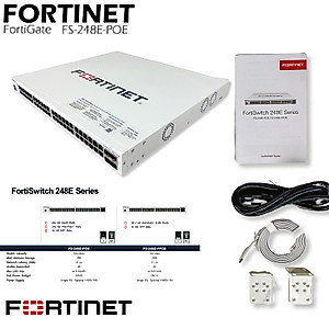 Fortinet - FS-248E-FPOE - Fortinet FortiSwitch 248E-FPOE - Switch - L3 - managed - 48 x 10/100/1000 (PoE+) + 4 x Gigabit SFP - rack-mountable - PoE+ (740 W)