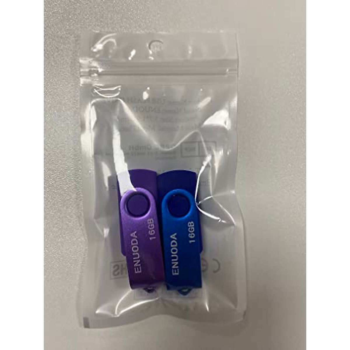 ENUODA 16GB USB Flash Drive 2 Pack Thumb Drives 16GB USB 2.0 Memory Stick Jump Drive Pen Drive for Storage and Backup (Blue Purple)