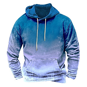 Ymosrh Hoodies For Men Graphic, Hooded Sweatshirt Long Sleeve Fashion Gym Athletic Hoodies Solid Pullover With Pocket Sudaderas Hombre Para El Frio Pullover Hoodie Sweatshirts Hoodie (L, Blue)