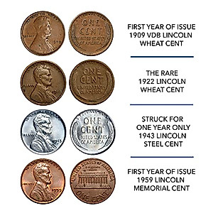 Lincoln Penny Anthology Coffee Table Book and Coin Set| 1909 to 1999 Wheat and Memorial Cents | Certificate of Authenticity | Collectible Coins 20th Century |