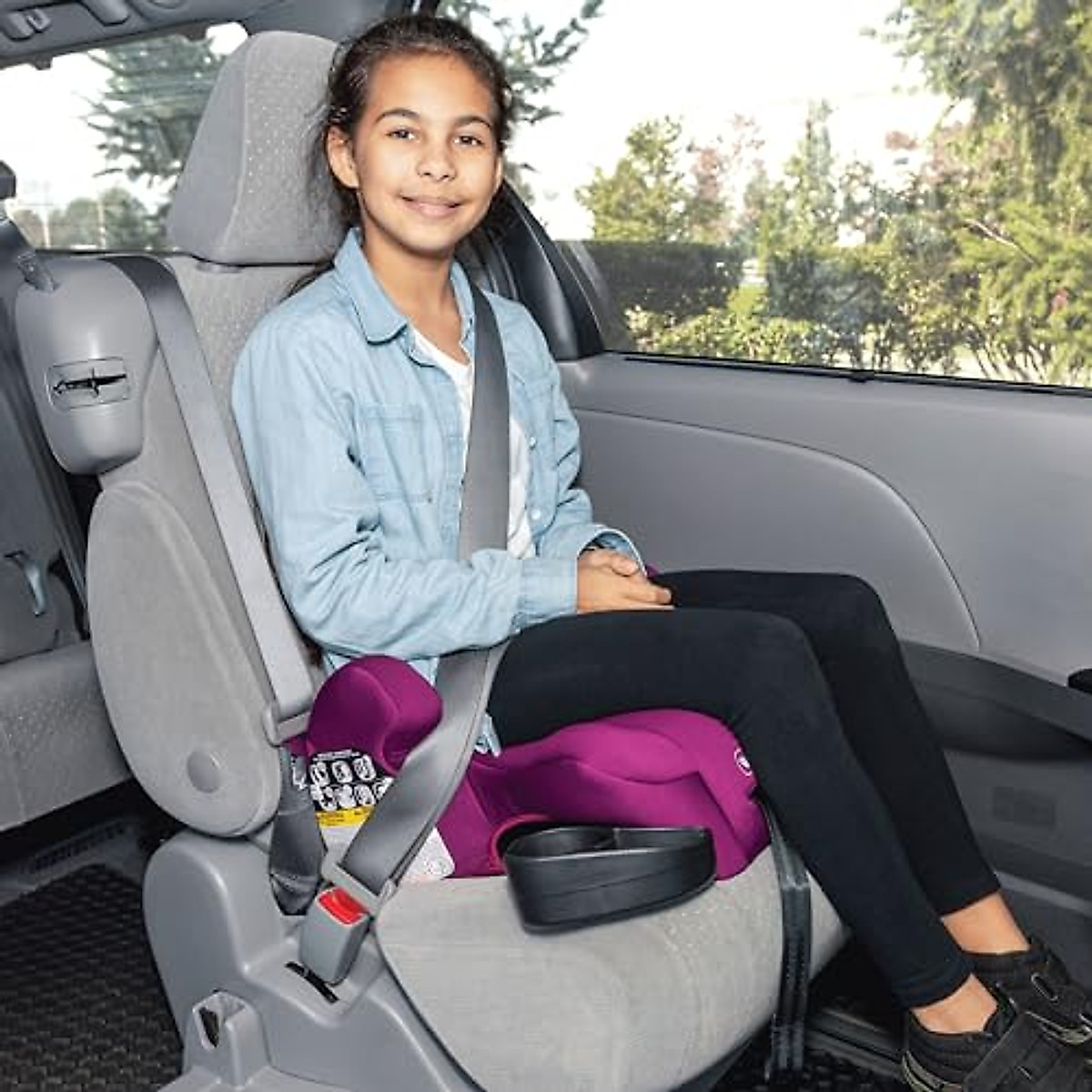 Diono Cambria 2 XL, Dual Latch Connectors, 2-in-1 Belt Positioning Booster Seat, High-Back to Backless Booster, Space and Room to Grow, 7 Headrest Positions, 8 Years 1 Booster Seat, Pink