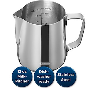 Practimondo Espresso Tamper Set - 51mm Tamper - Frothing Pitcher, Tamper and Espresso Accessories - Premium Barista Espresso Hand Tamper Set (51mm, Wooden Handle)