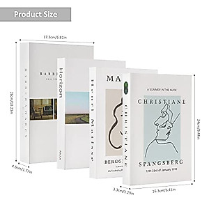4 Pieces Faux Books for Decoration - Modern Fashion Decorative Books Set for Hardcover Home Decor, Fake Book Stacks Display for Office Bar Coffee Table Rustic Farmhouse Bookshelf
