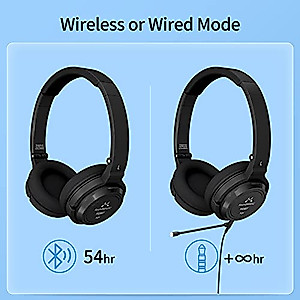 SoundMAGIC P23BT Portable On Ear Bluetooth Headphones CVC Noise Canceling Microphone HiFi Sound Stable Wireless Signal Connection Long Playtime with Detachable Cable for Game Black