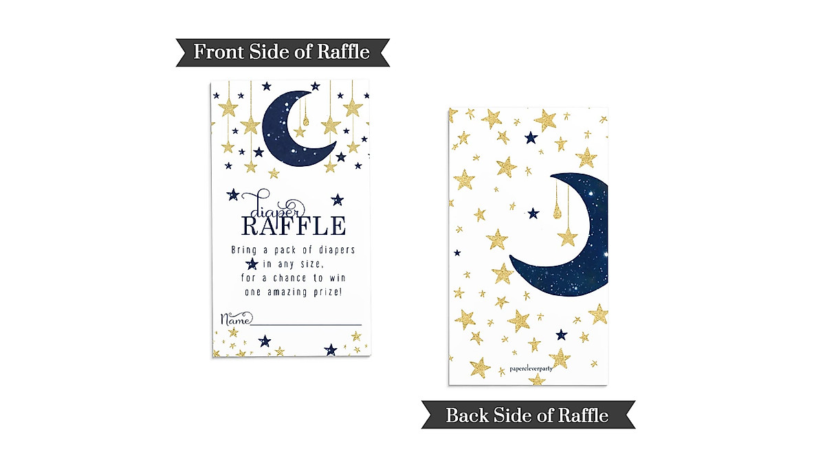 Twinkle Little Star Diaper Raffle Tickets - 50 Pack
