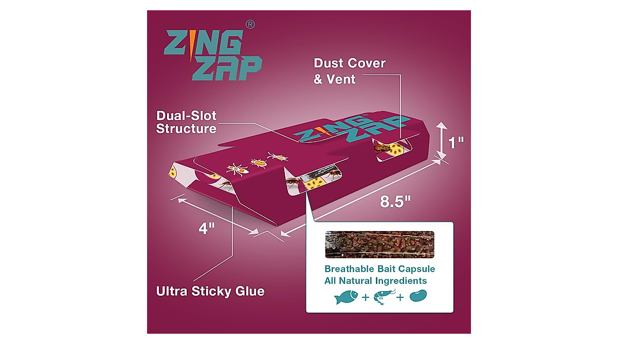 ZingZap Roach Glue Trap - 13 Pack with Passion Fruit Bait