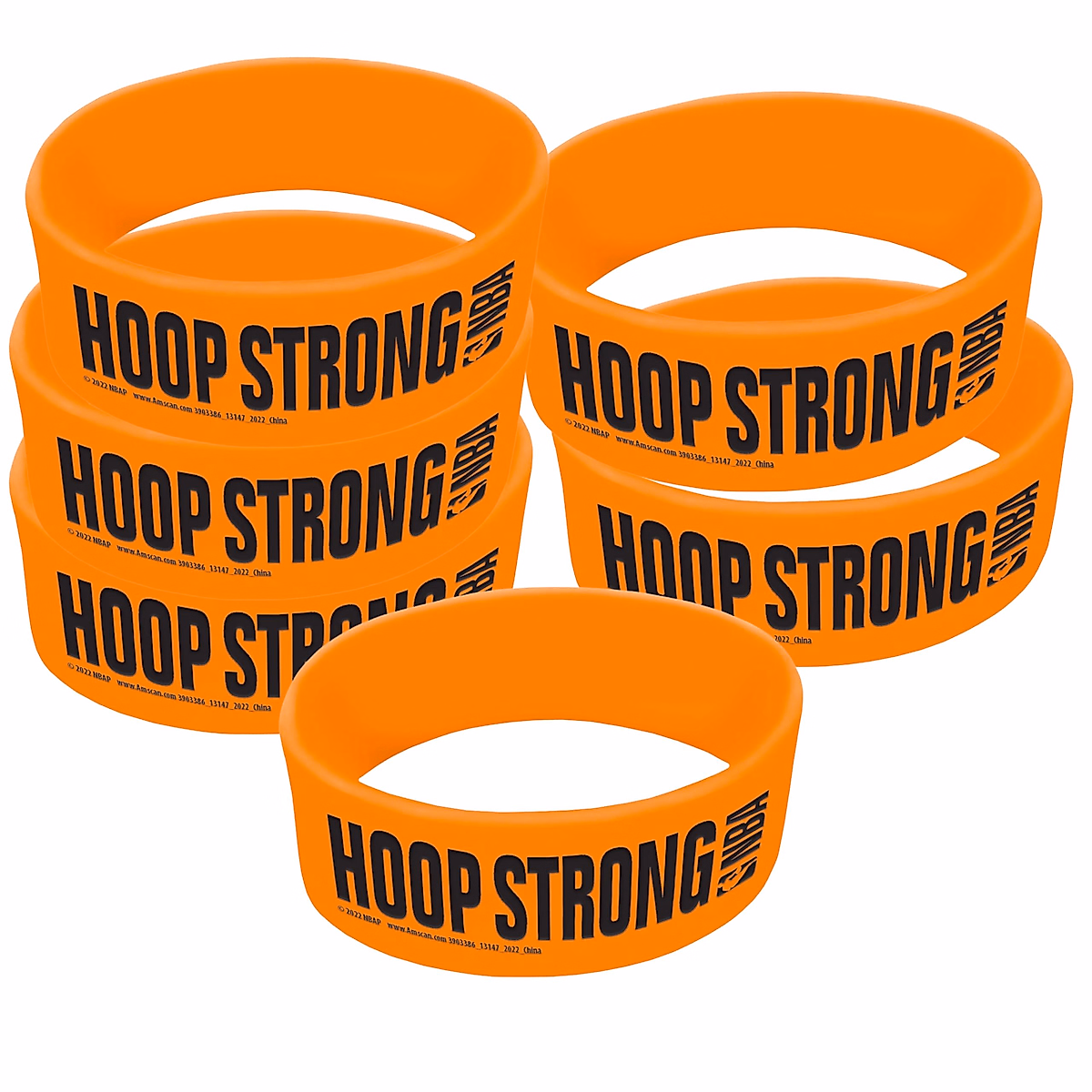 NBA Spalding Basketball Yellow Rubber Cuff Band Favors - 4" x 1", 6 Pieces - Perfect Party Giveaways