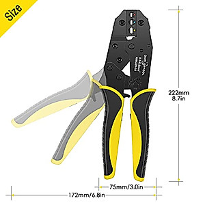 Crimping Tool for Heat Shrink Connectors, DOPLOP TOOL Ratcheting Wire Crimper Tool for 20-10 AWG (0.5-6mm²), Crimping Pliers for Cutting Wires and Insulated Wire Crimping Tool