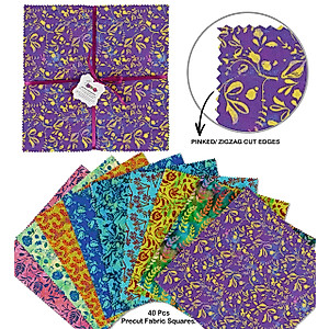 Soimoi Batik Print Precut 5-inch Cotton Fabric Quilting Squares Charm Pack DIY Patchwork Sewing Craft