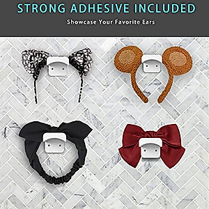 ICERO Hat Hooks for Wall (8 Pack),Hat Hangers for Wall,Hat Rack,Baseball Cap Holder,Hooks for Disney Ears,The Option to Stick or Screw into The Wall,Super Sturdy,White