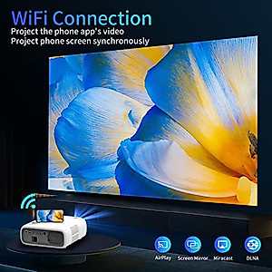 (Auto Vertical Keystone) 4K Projector with WiFi and Bluetooth,900 ANSI Lumens Outdoor Projector,Full-Sealed Optical Engine,Zoomable,20W Speakers,500" Display,PPT,Compatible w/TV Stick, iOS, Android