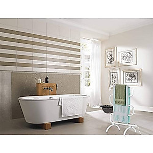 MAT EXPERT Wall-Mounted Towel Warmer, 120W Freestanding Heated Towel Rail, 5 Iron Bar Plug-in Heated Towel Drying Rack, Towel Dryer for Spa/Massage, Ideal for Bathroom/Kitchen