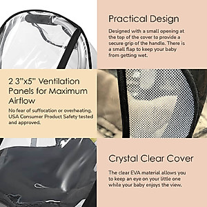 YAZZI & Co. Car Seat Rain Covers, EVA Food Grade Material, Well Ventilated, Universal Car Seat Cover for Babies, Waterproof, Windproof, Quick Access Double Zipper Opening