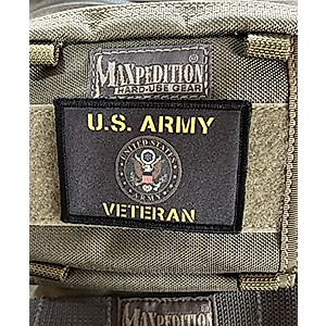 US Army Veteran Morale Patch.2x3" Hook and Loop Patch. Made in The USA