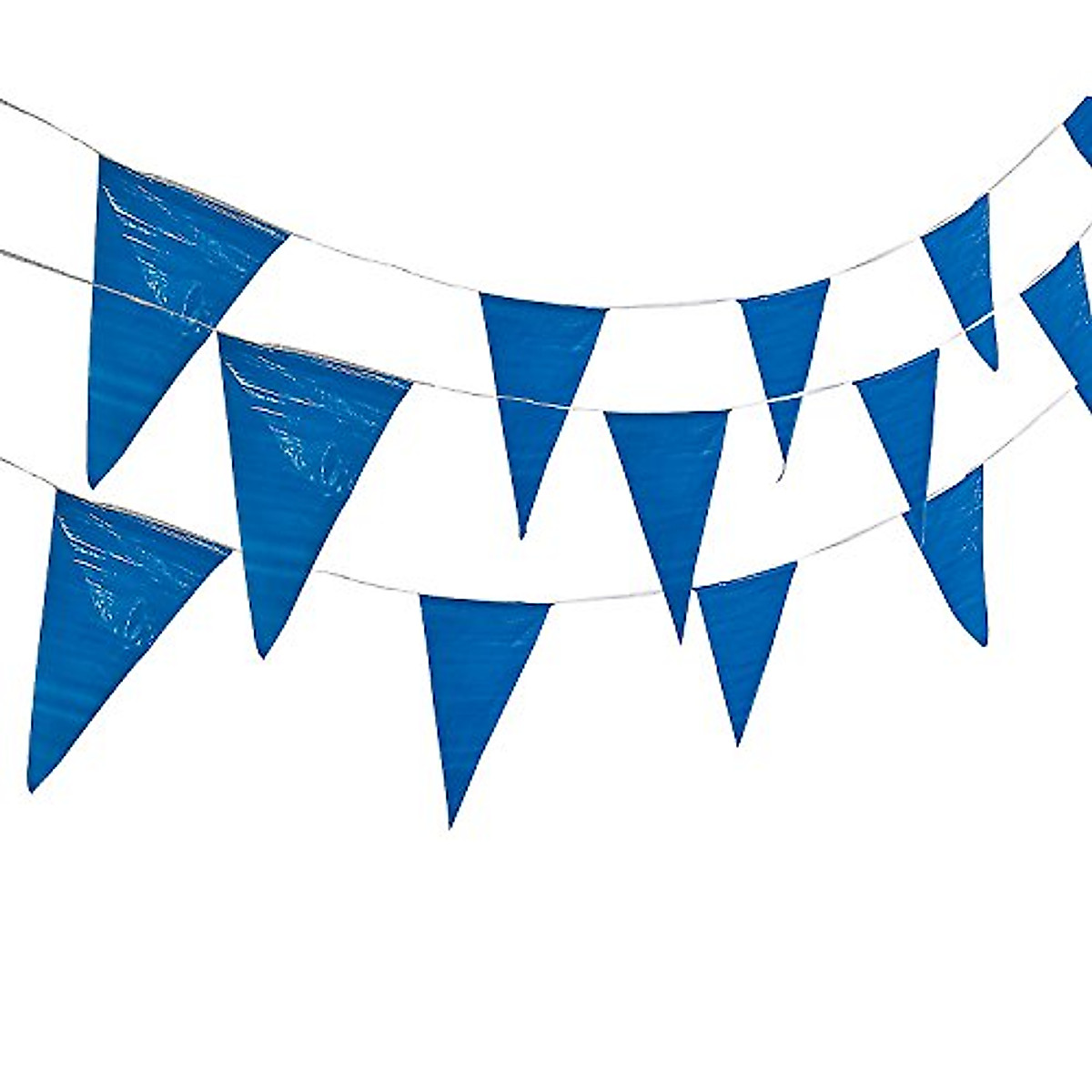Fun Express Blue Pennant Banner (100 ft Long) Birthday, Event and Party Hanging Decor