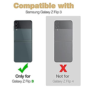 Dexnor Shockproof Case for Samsung Galaxy Z Flip 3 5G,Rugged Bumper Protective Case with Foldable Kickstand, Holster Cover with 360°Rotatable Belt Clip,Black