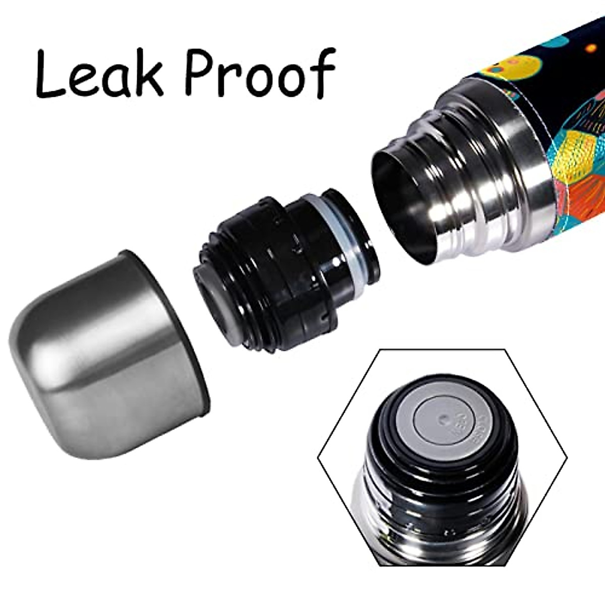 Colorful Aesthetic Sea Turtles Vacuum Insulated Water Bottle Stainless Steel Thermos Flask Travel Mug Coffee Cup Double Walled 17 OZ