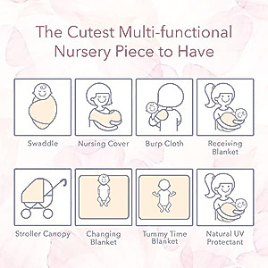 SINCERELY COZY – Baby Swaddle Blankets, Newborn Swaddle and Headband Set for 0-3 Months, Newborn Blankets for Baby Girls, Made of Bamboo Rayon, Rose Petal Love