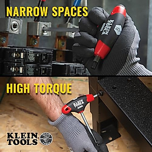 Klein Tools JTH610E T-Handle Hex Key Set, SAE Inch Sizes Allen Wrench Set with 6-Inch Blades, Stand Included, 10-Piece